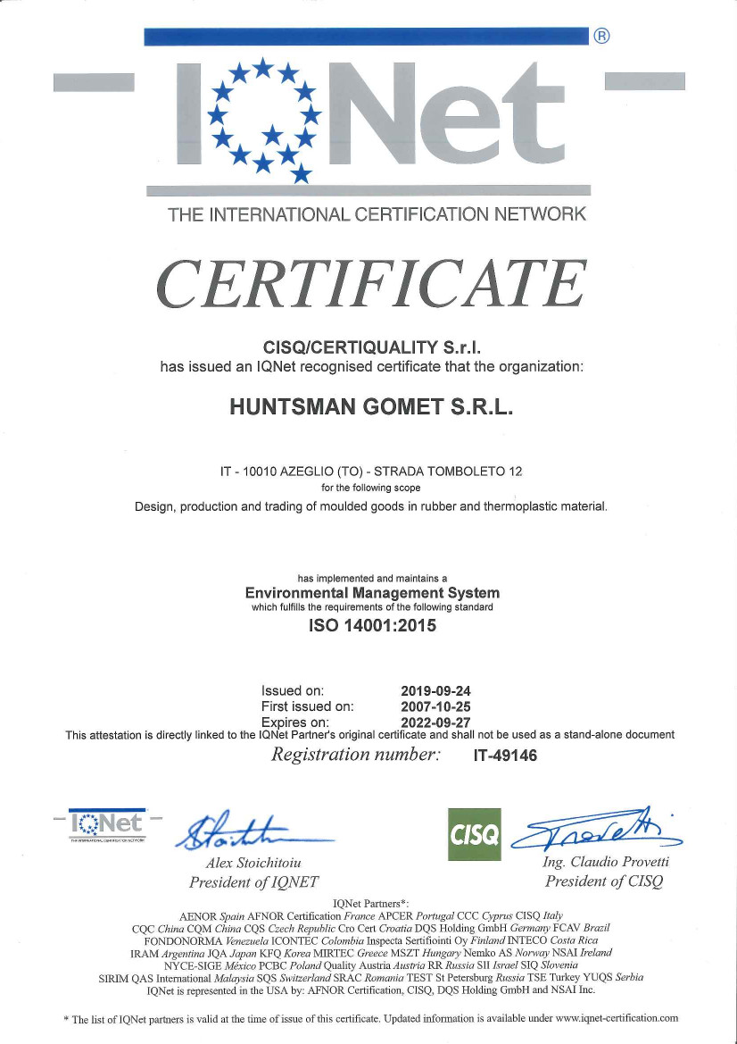 Qualità / EHS - Huntsman Gomet